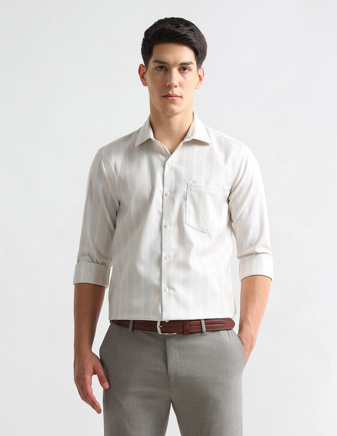 Buy Arrow Vertical Striped Auto Press Shirt - NNNOW.com