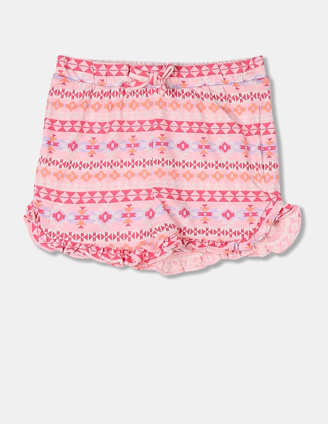Buy The Children's Place Girls Pink Printed Ruffle Hem Shorts - NNNOW.com