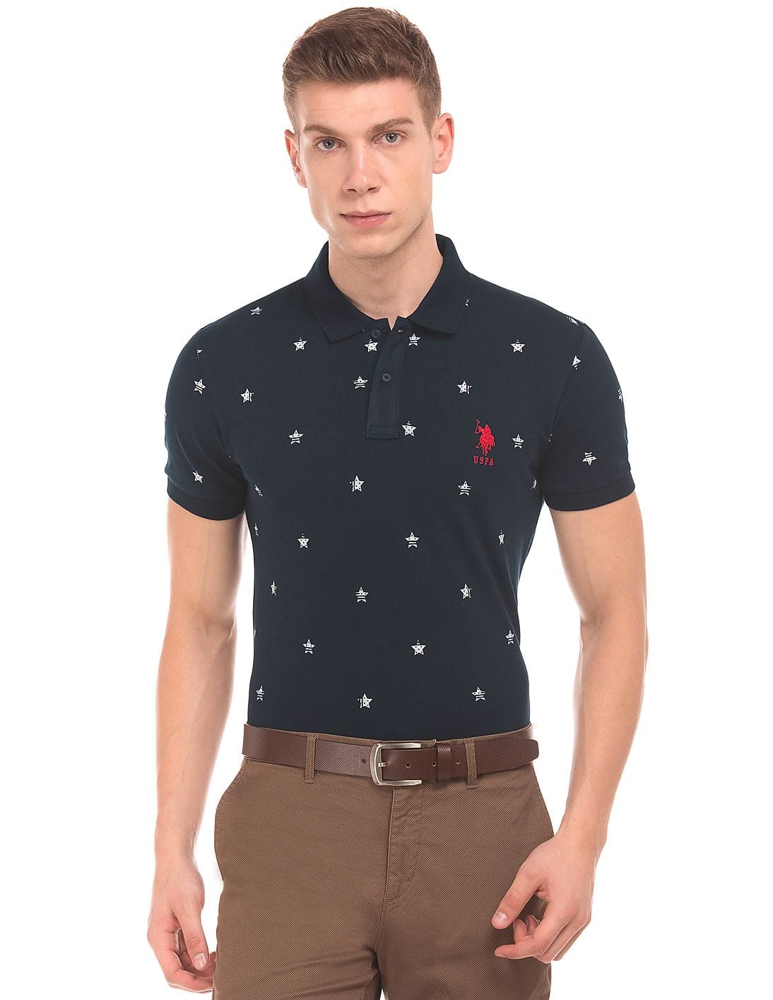 Buy U.S. Polo Assn. Star Print Slim Fit Polo Shirt - NNNOW.com