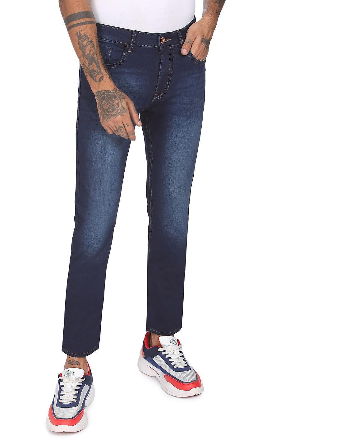 Buy Flying Machine Michael Slim Tapered Fit Mid Rise Jeans - NNNOW.com